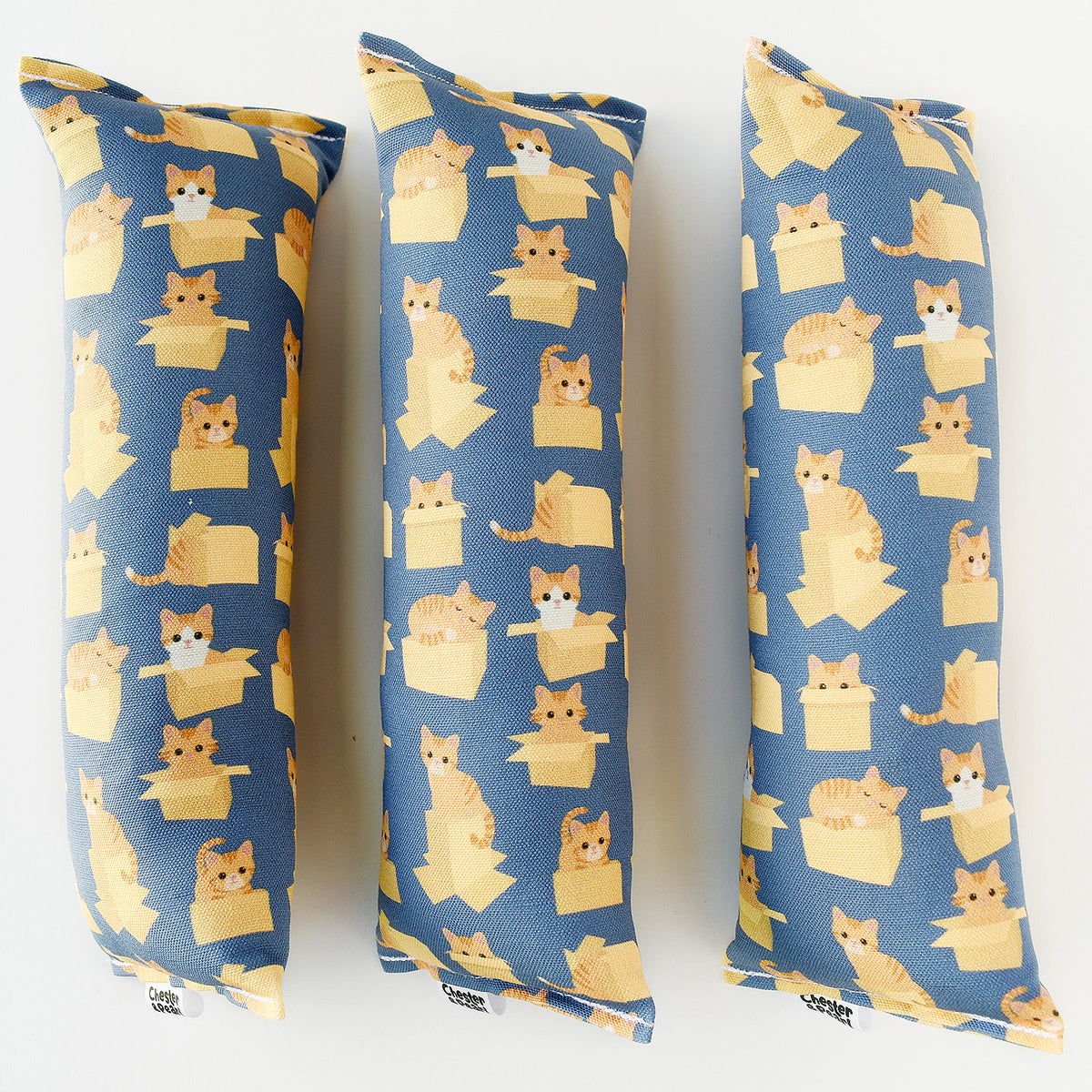 Orange Cats in Boxes Kicker Cat Toy - Blue – Chester & Pearl
