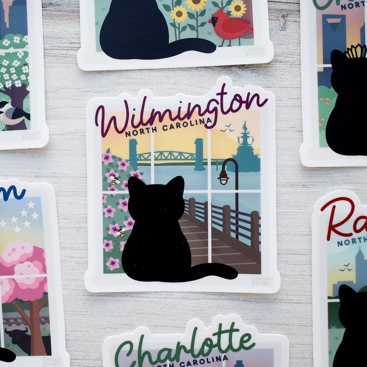 Wilmington Window View 3-in. Vinyl Cat Sticker – Chester & Pearl
